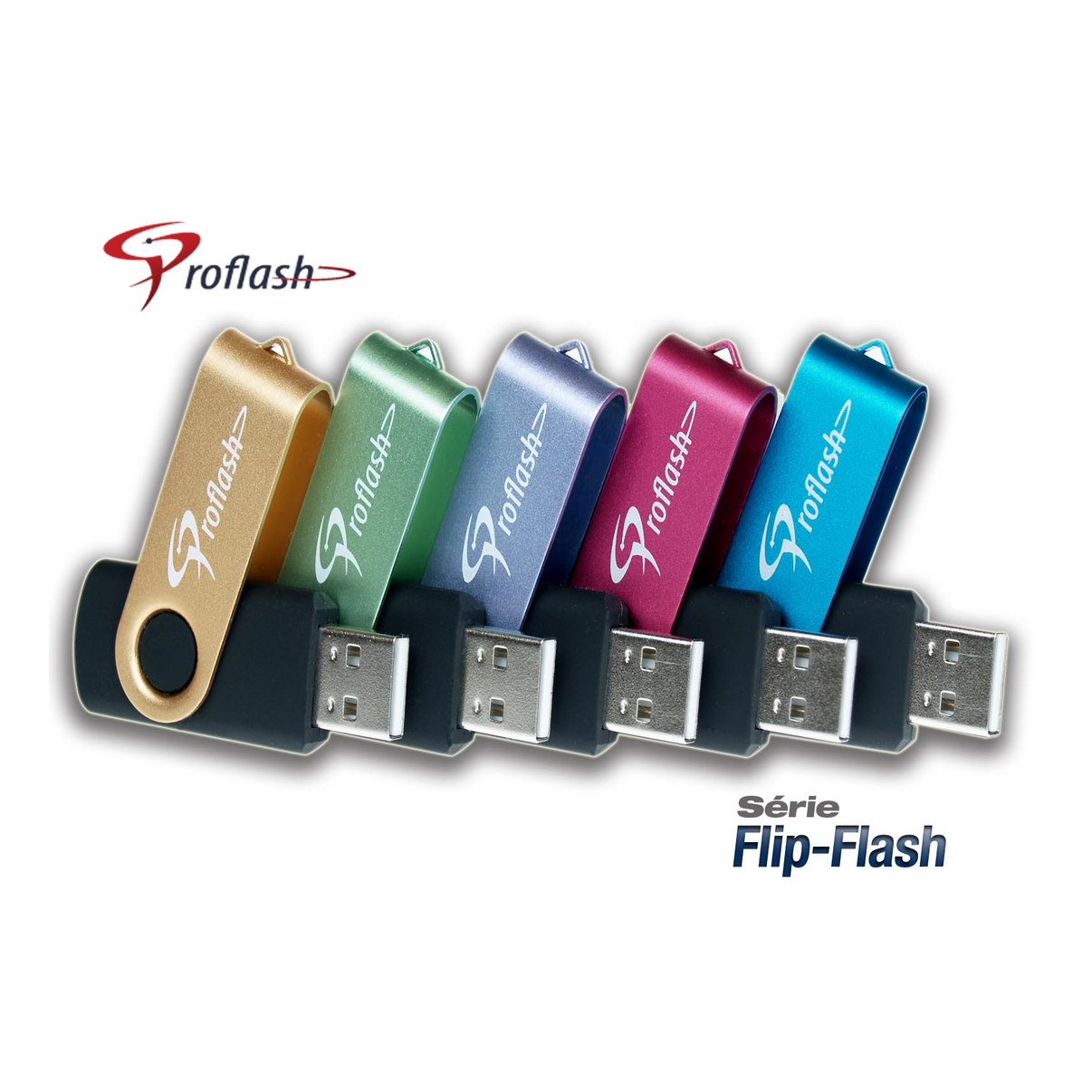 Proflash USB Flash Drive Serie Flip Flash 08 GB 5 Mixed Colors ( 5 Pac