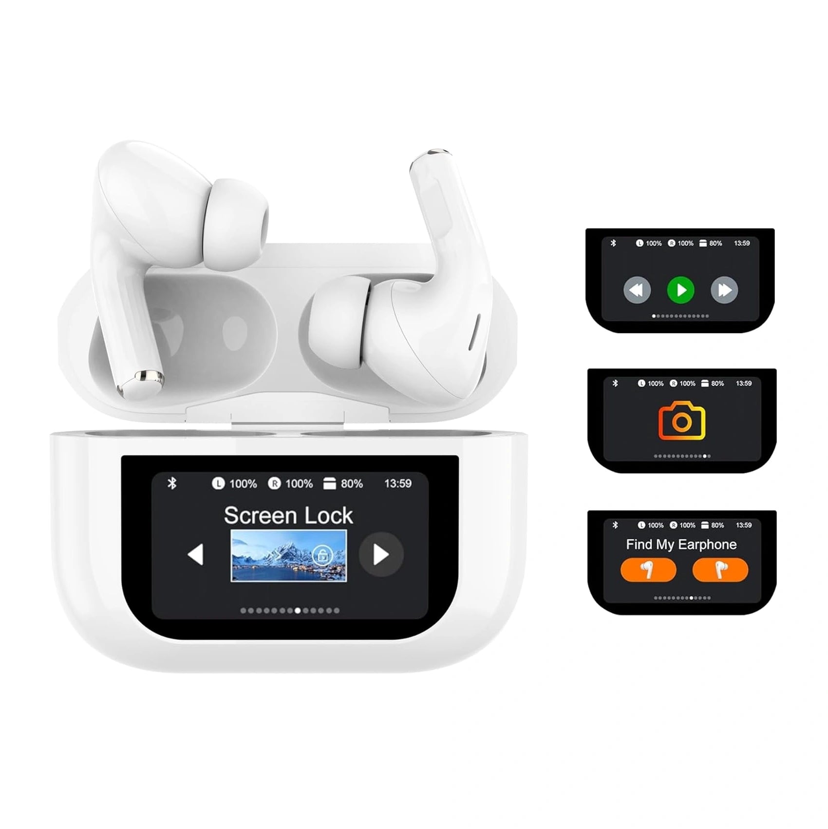 Wireless Earbuds With LED Screen - Touch Control – Proflash