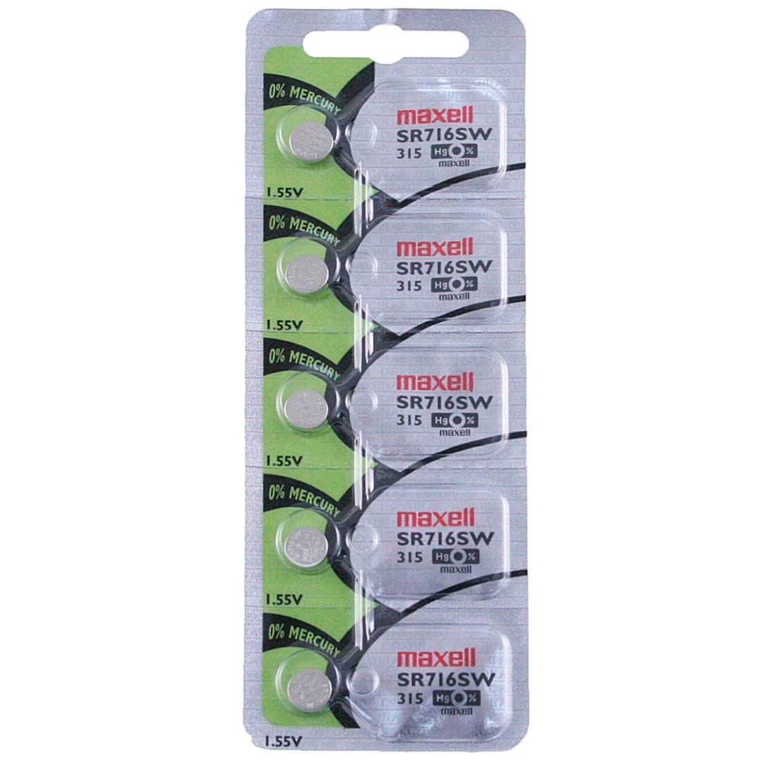 Maxell Watch Battery SR716SW-315 5PCS Tearstrip ( Pack of 5 Batteries ...